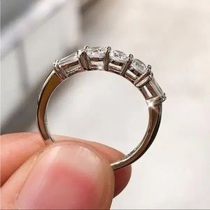 Jewelry | 925 Silver Ring Simple Women Cubic Zircon Jewelry Engagement ...
